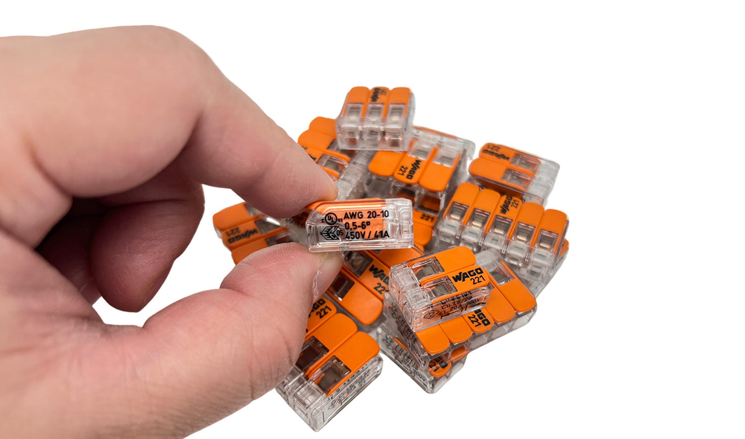 What is the Max Rating Current of WAGO 221 Connectors
